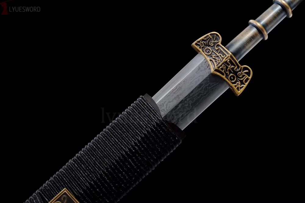 Chinese Sengoku Bronze Sword Folded Damascus Steel Blade King's Jian ...