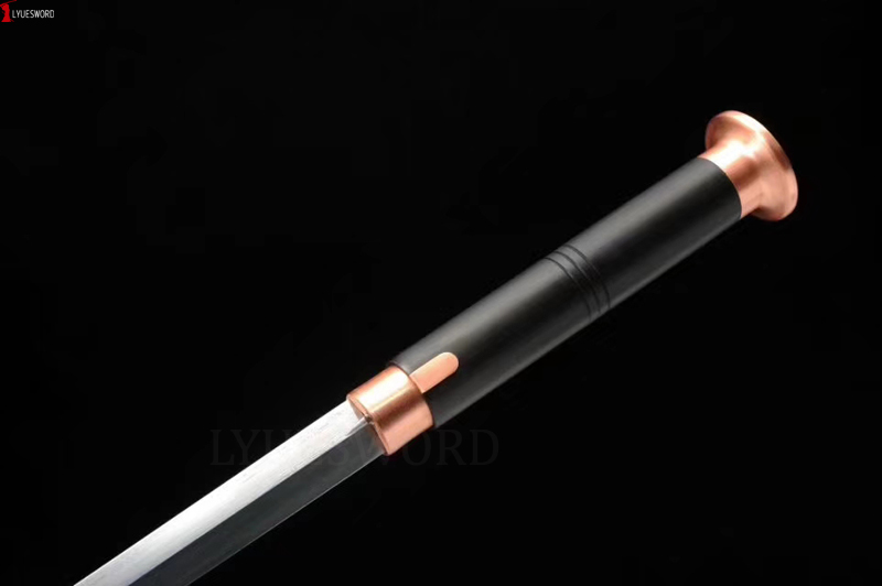 Walking Stick Cane Sword Hand Forged Folded Steel Blade Hiking Lock ...