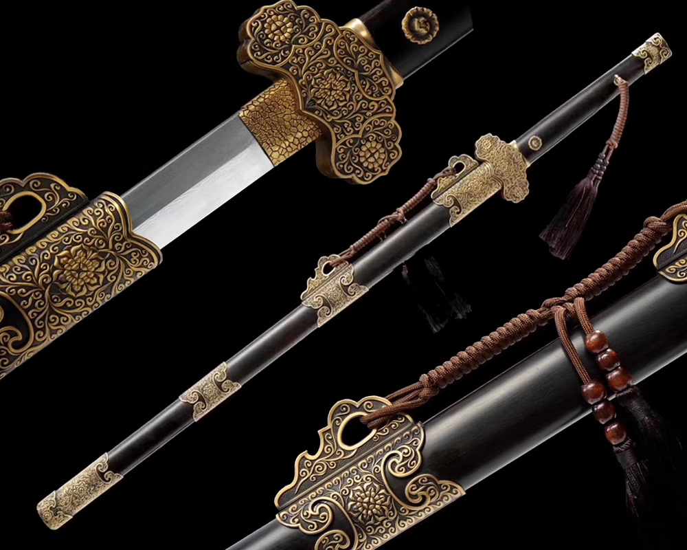 Full Hand Forged Chinese Tang Drnasty Dao Damascus Folded Steel Clay ...