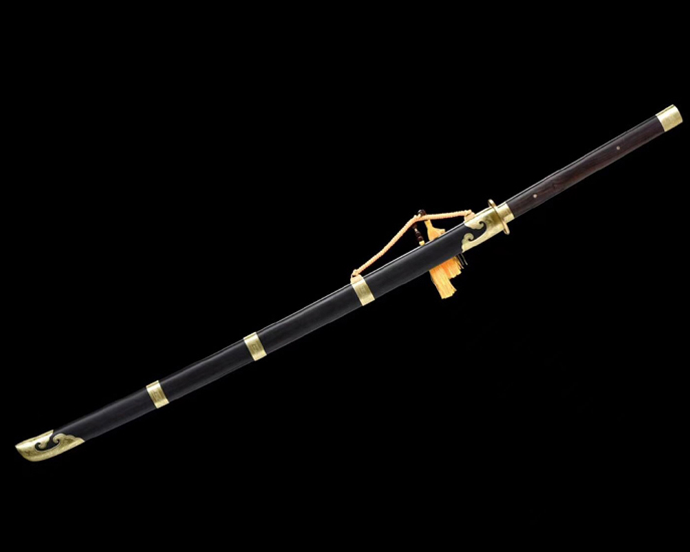 Chinese Long Saber Miao Dao Hand Embresive Damascus Folded Steel Sword ...