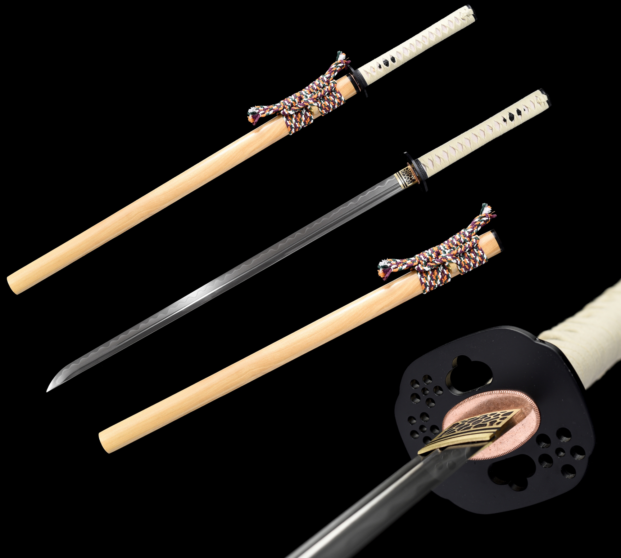 Hand Forged Functional Folded Steel Sword Ninja Battle Ready Full Tang ...